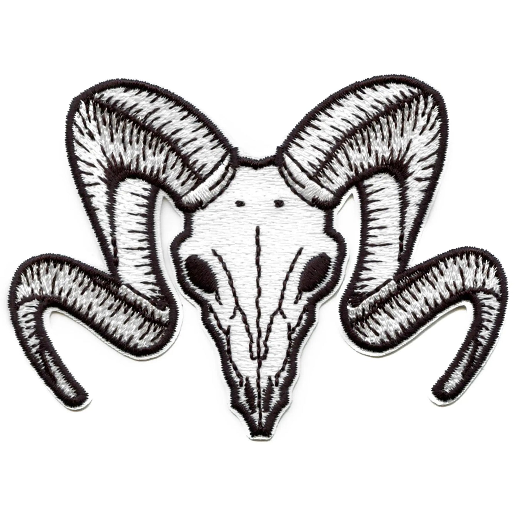 Horned Goat Skull Patch Demonic Animal Carcass Embroidered Iron On ...