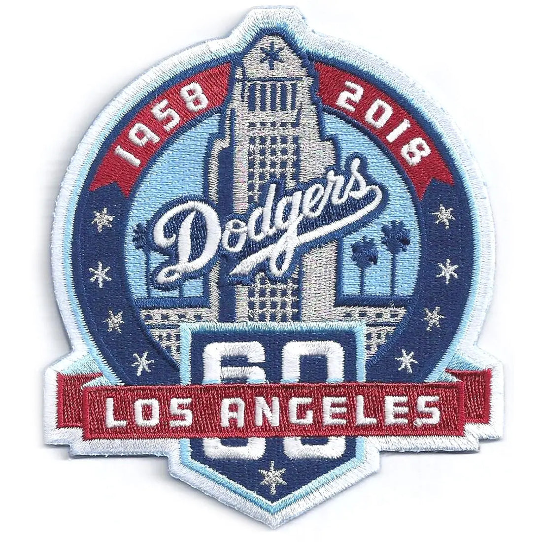 2018 Los Angeles Dodgers 60th Anniversary Season Jersey Sleeve Patch ...