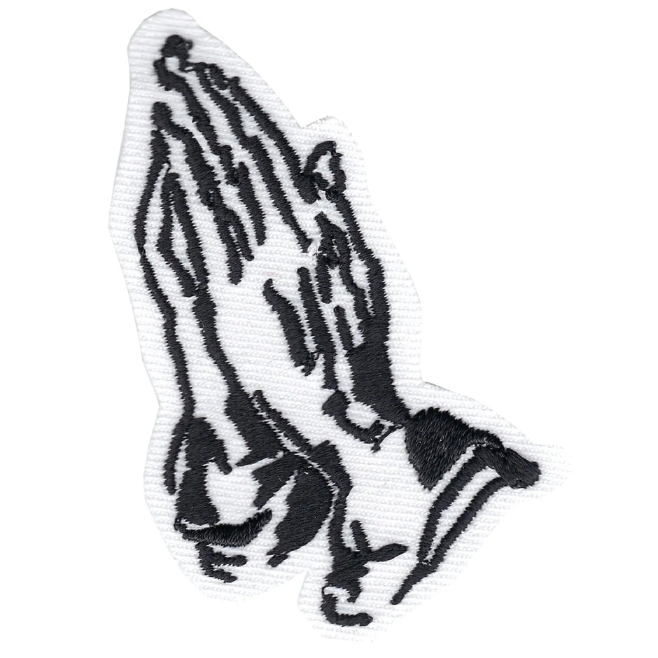 Praying Hands Embroidered Iron On Patch – Patch Collection