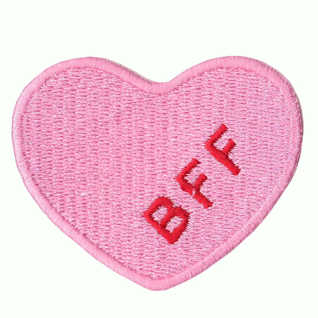 Pink Heart Best Friends Forever "BFF" Embroidered Iron on Patch – Patch ...