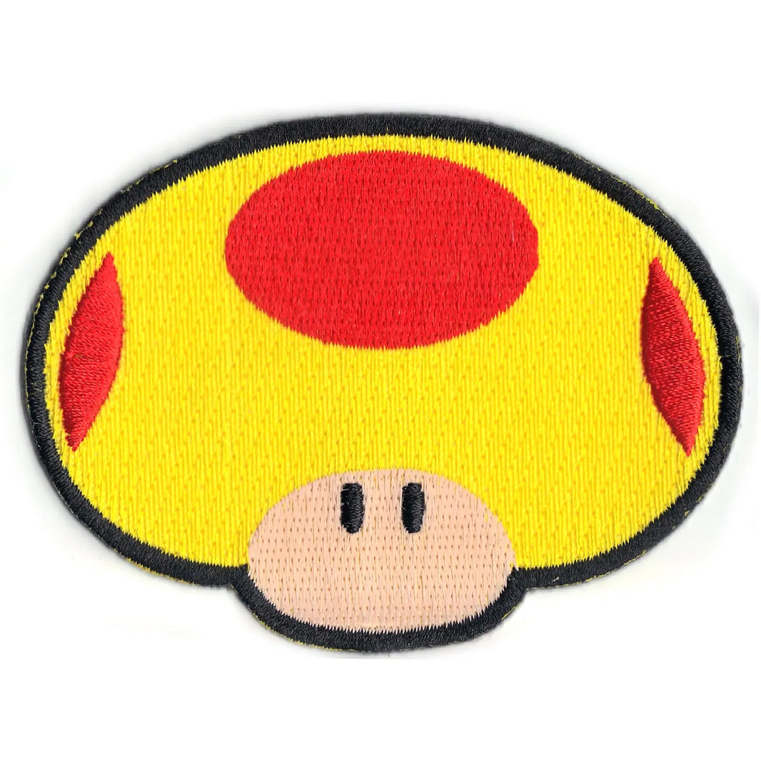 Nintendo Super Mario Game Yellow Mega Mushroom Iron On Patch – Patch ...