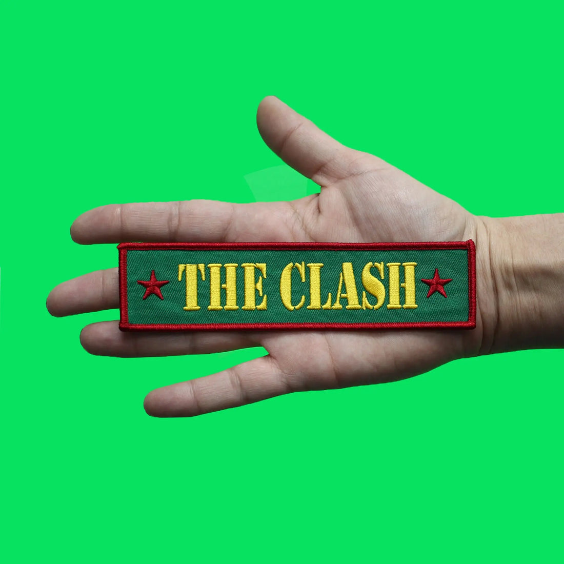 The Clash Logo Strip Patch Star Military Green Embroidered Iron On ...